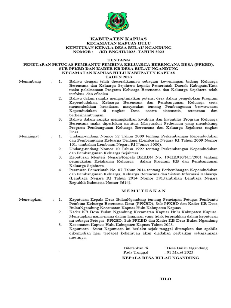 SK PPKBD bulau ngandung | PDF