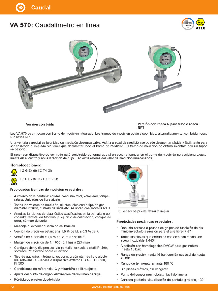 Caudalímetro VA 570: Precisión y Versatilidad | PDF | Medición de flujo | Medición