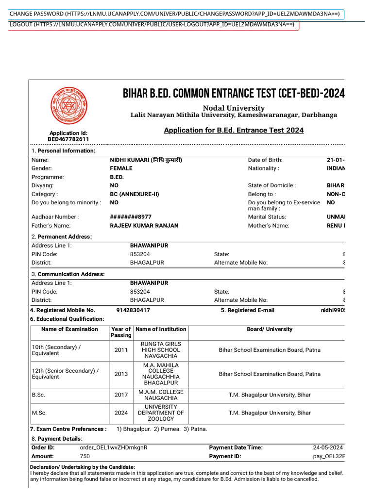 Lalit Narayan Mithila University | PDF