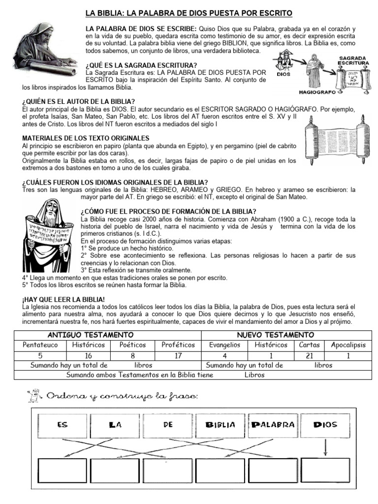 Ficha de Religión La Biblia | PDF | Biblia | Creencia religiosa y doctrina
