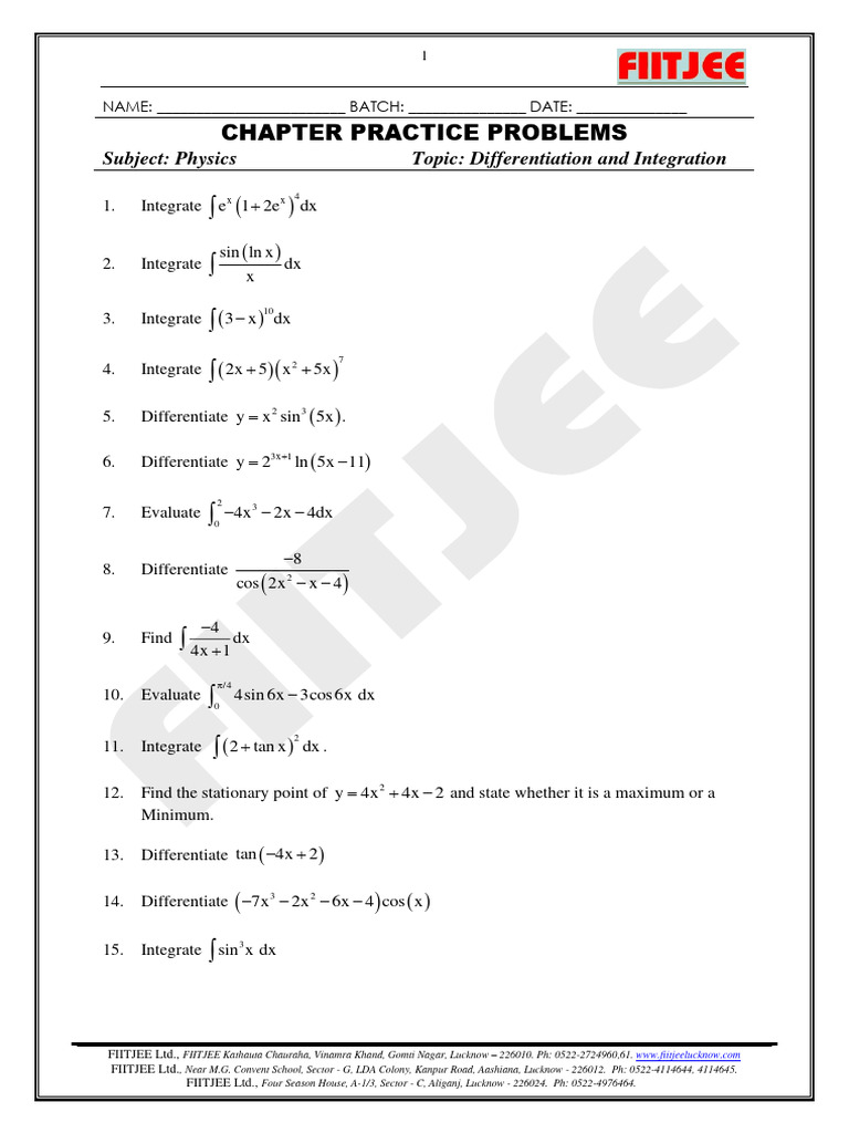 CPP - Differentiation and Integration | PDF | Mathematical Analysis ...