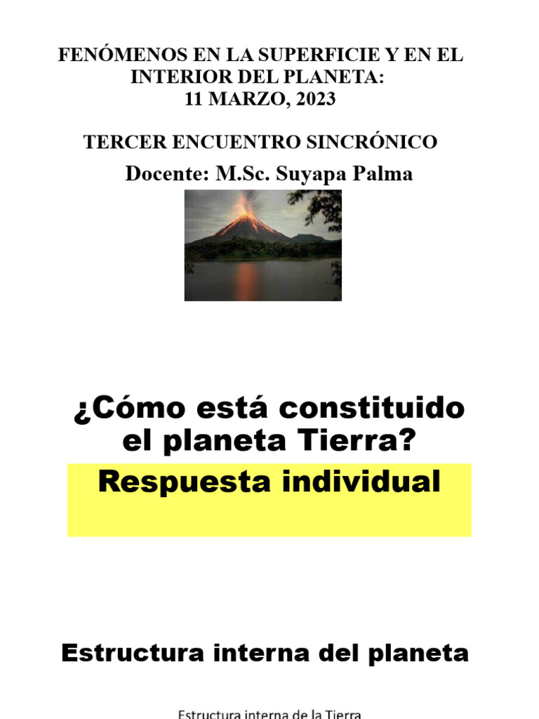 Fenómenos en el interior y en la superficie del planeta Tierra | PDF ...