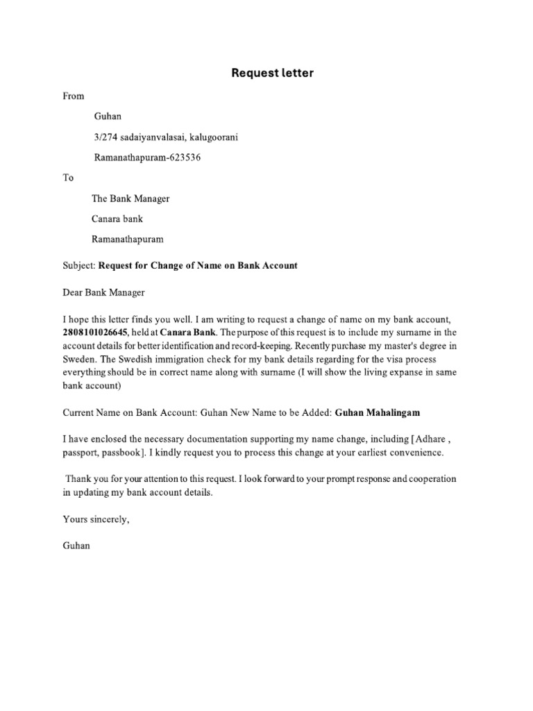 Request Letter | PDF