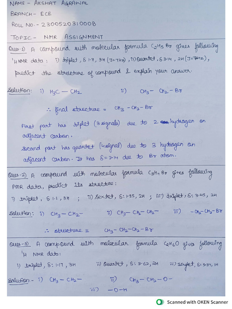 NMR Assignment | PDF