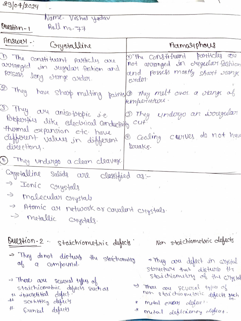 Solid State Assignment RP Sir | PDF