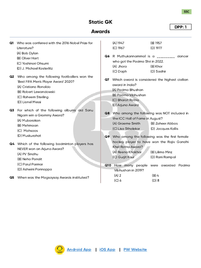 Awards _ DPP 01 (English) | PDF