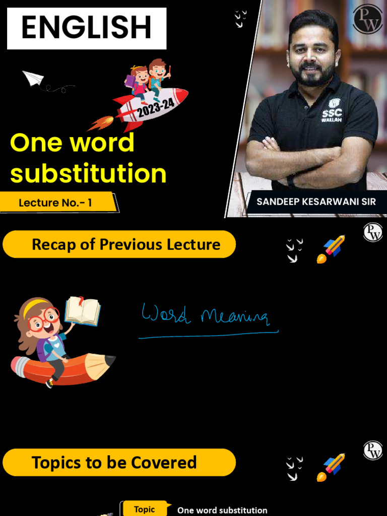 One Word Substitution 01 - Class Notes | PDF | Polygamy | Omnipotence