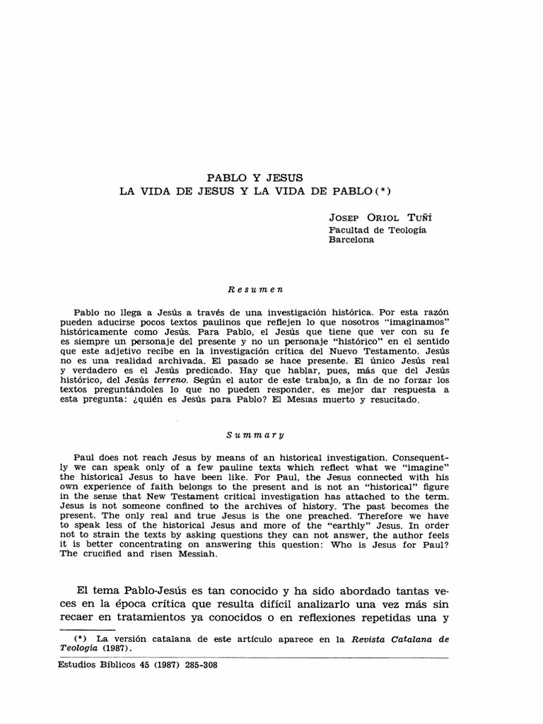 02-Pablo y Jesus | PDF | Pablo el apóstol | Jesús