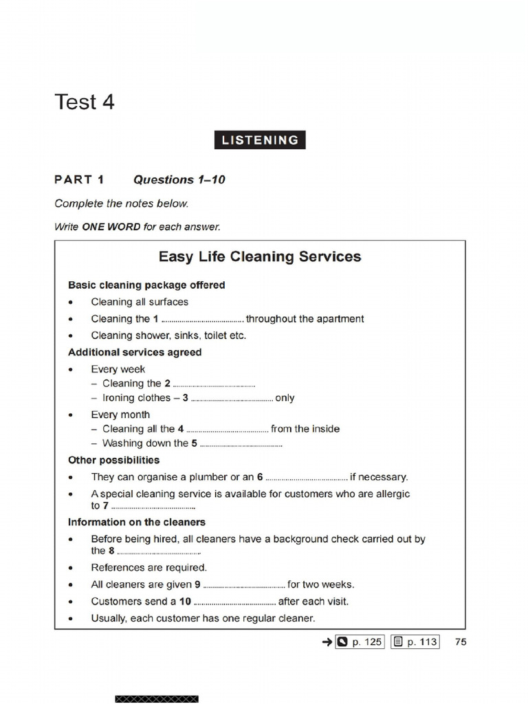 Ielts 17 - Tes 4 - Listening | PDF