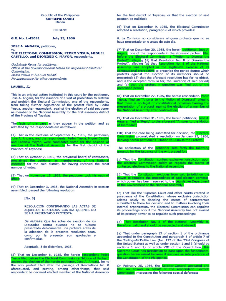 Consti Cases Chap 6 & 7 | PDF | Jurisdiction | Constitution