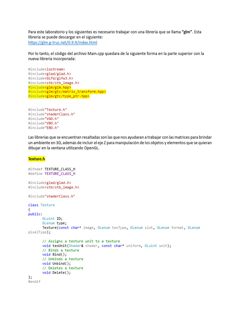 Laboratorio 7 Opengl Programacion Grafica 2024 Pdf Shader Computer Programming