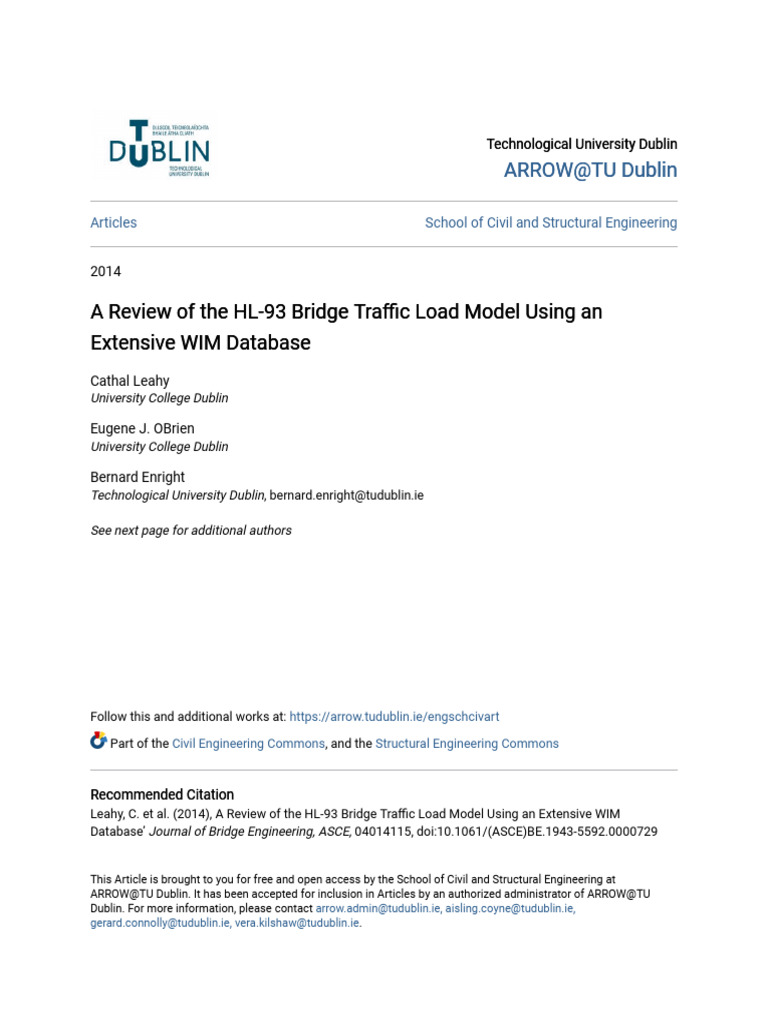 A Review of The HL-93 Bridge Traffic Load Model Using An Extensiv | PDF ...
