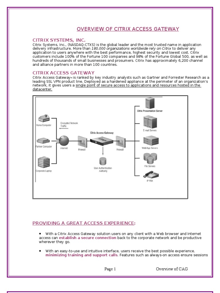 Overview of C Itrix Access Gateway: Citrix Systems, Inc | Download Free ...