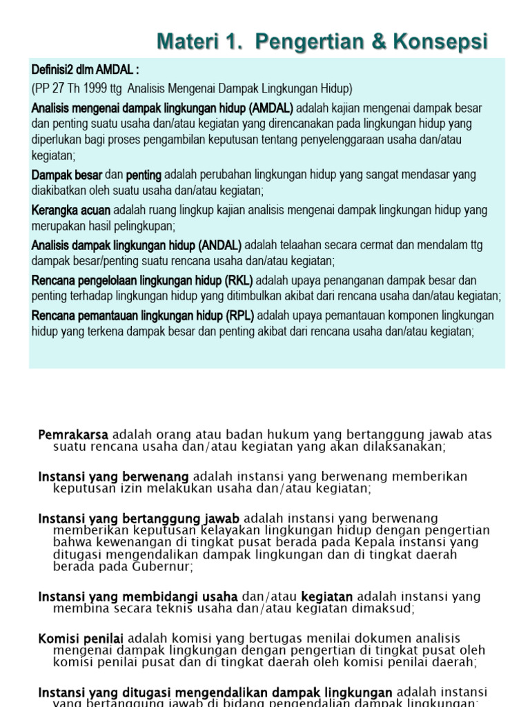 Definisi AMDAL dan Proses Penyusunannya | PDF