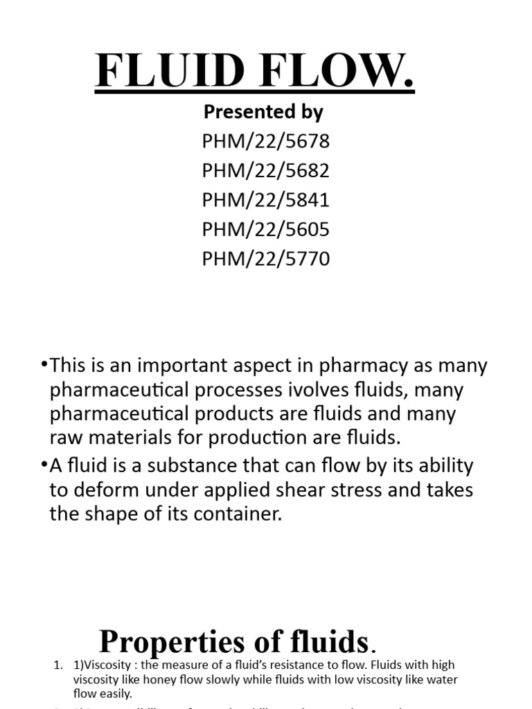 FLUID FLOW | PDF | Fluid Dynamics | Fluid