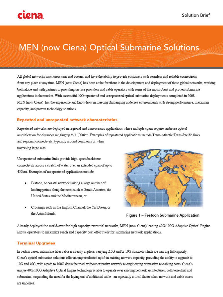 Optical Submarine Solutions Brief | PDF | Wavelength Division ...