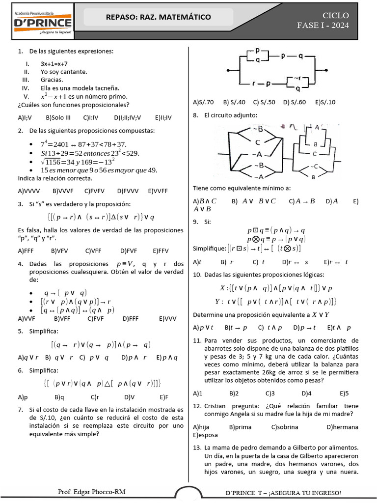 Miselanea de RM Tema 1 Y2 | PDF | Lógica