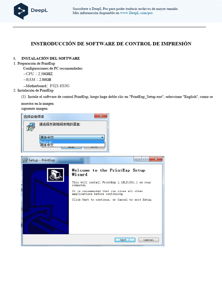 PrintExp Control Software Instruction Es_unlocked | PDF | Hardware de ...