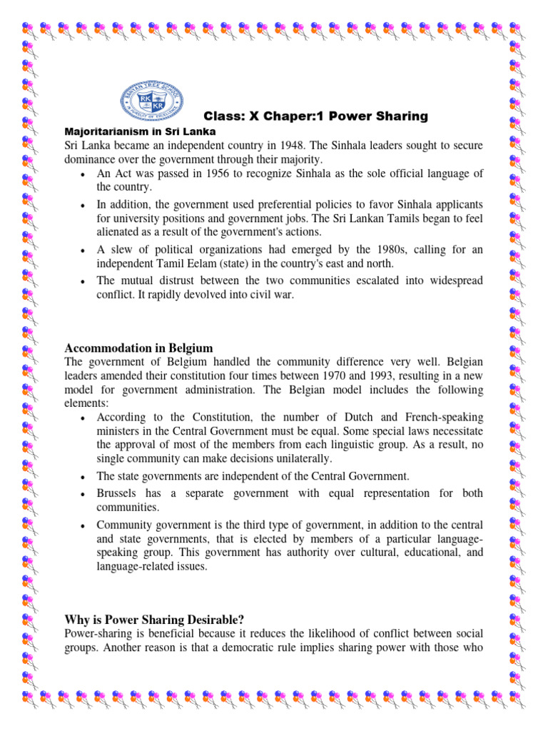 10 Civics Ch 1 Notes Pdf Sri Lanka Democracy