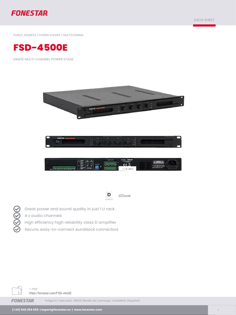 FSD 4500e | PDF | Amplifier | Decibel