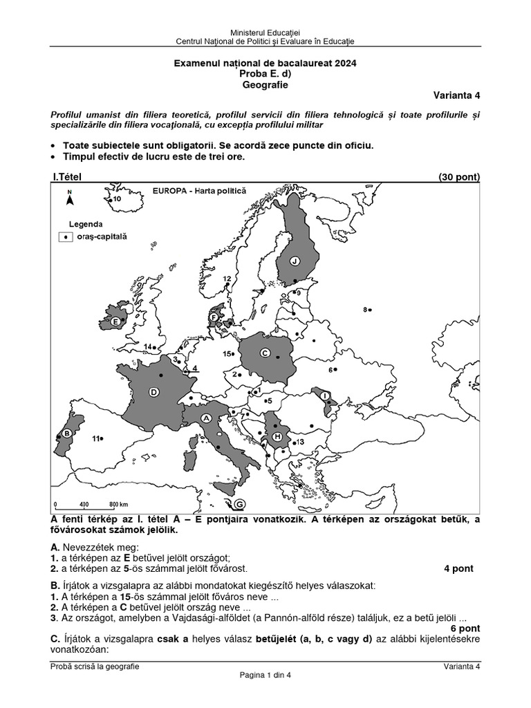 E D Geografie 2024 Var 04 LMA | PDF