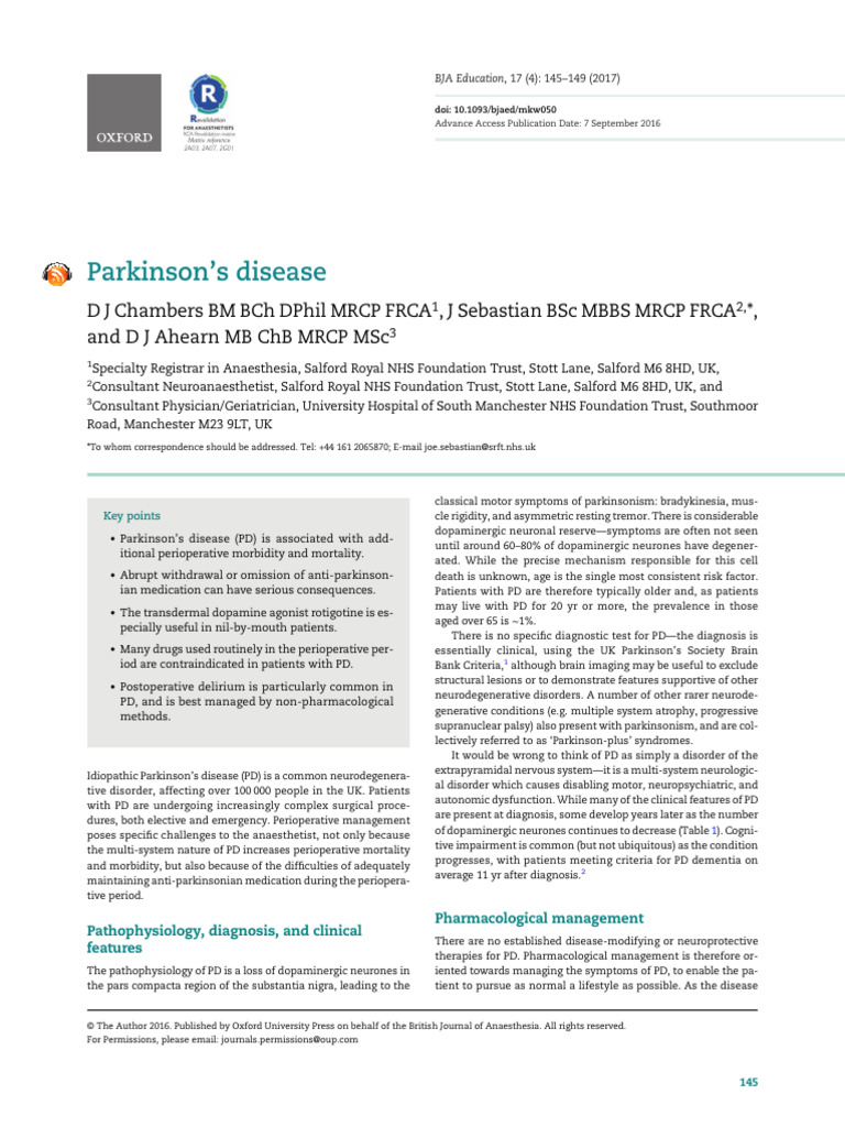 Parkinsons diseases | Download Free PDF | Parkinson's Disease | Dopamine Parkinsons diseases | Download Free PDF | Parkinson's Disease | Dopamine