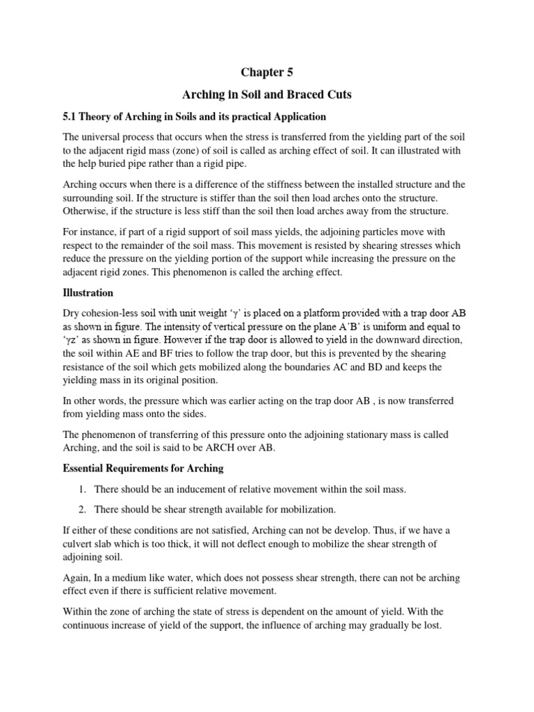 Chapter 5 - Arching in Soil and Braced Cuts | PDF | Deep Foundation | Soil