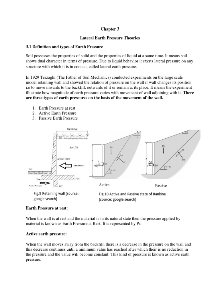 Chapter 3 - Earth Pressure Theories | PDF | Mechanics | Applied And Interdisciplinary Physics