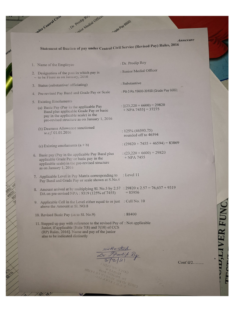 pay fixation 2 | PDF