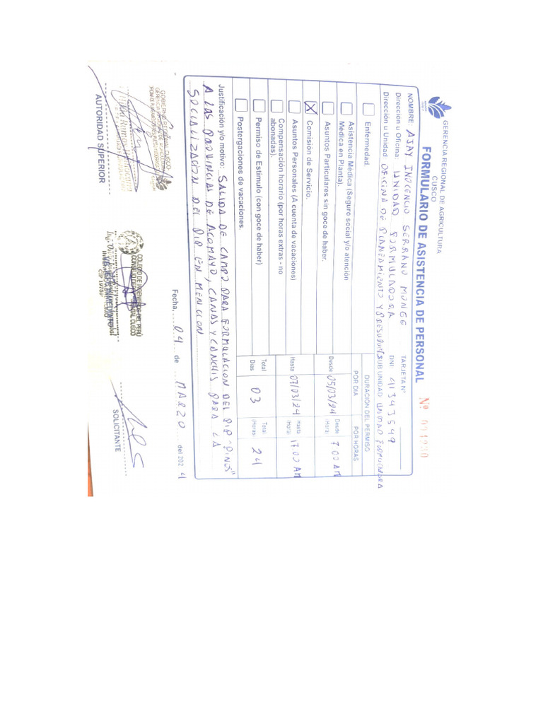 Papeleta de Salida | PDF