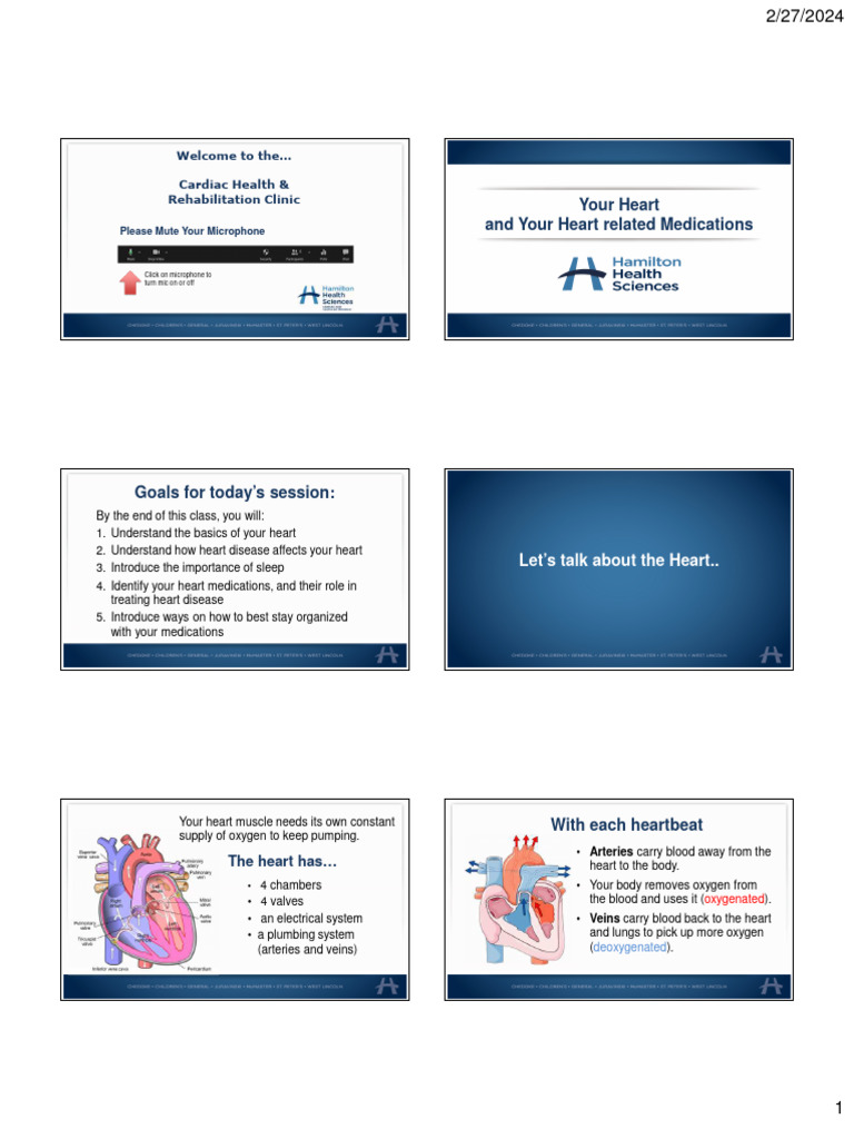 Heart and Medications - 6 per page (Patient Handout) | PDF | Heart ...