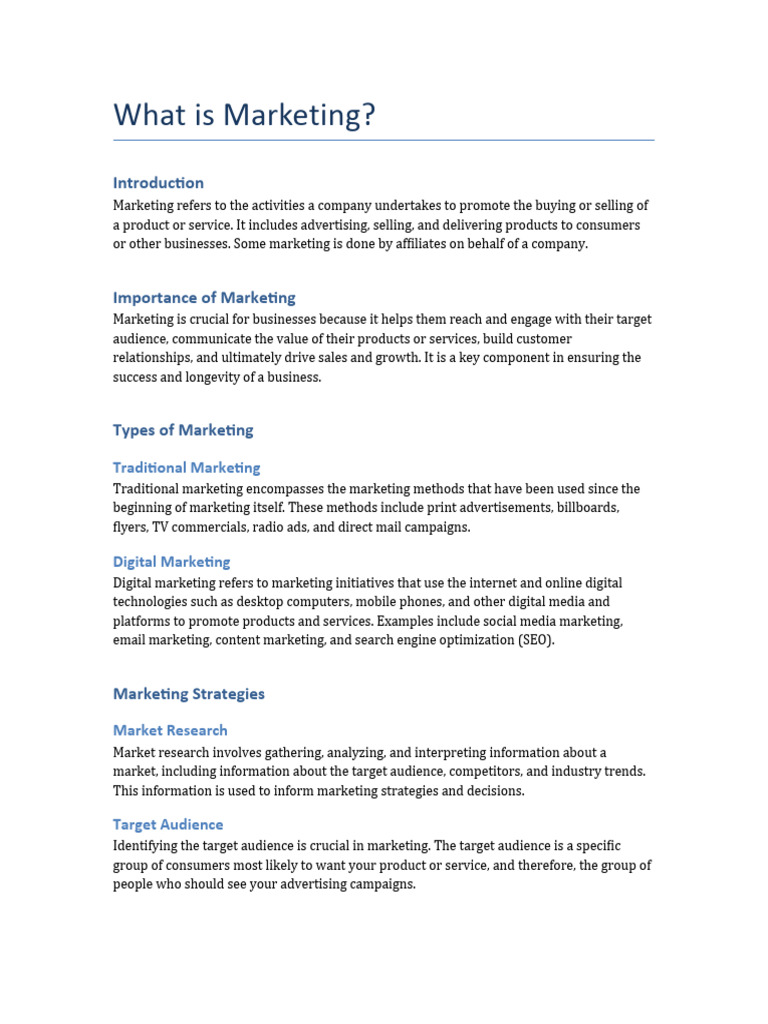 What Is Marketing | PDF | Business