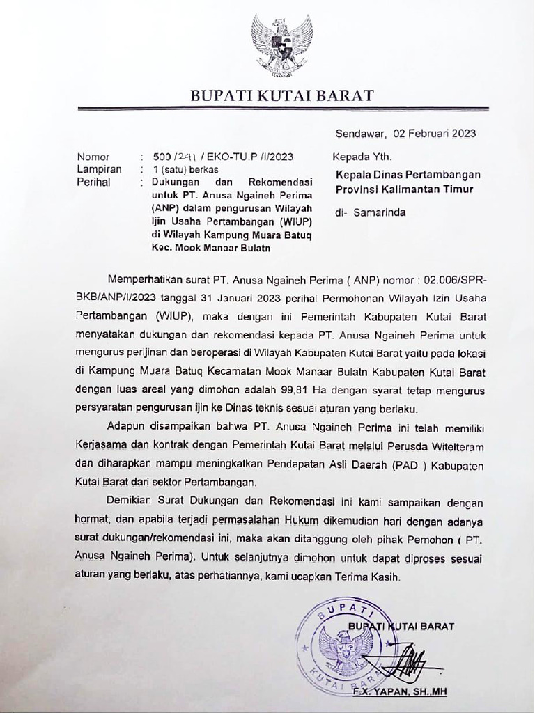 Pt. Anusa Ngaineh Perima (Pt. Anp), Ifik1 | PDF