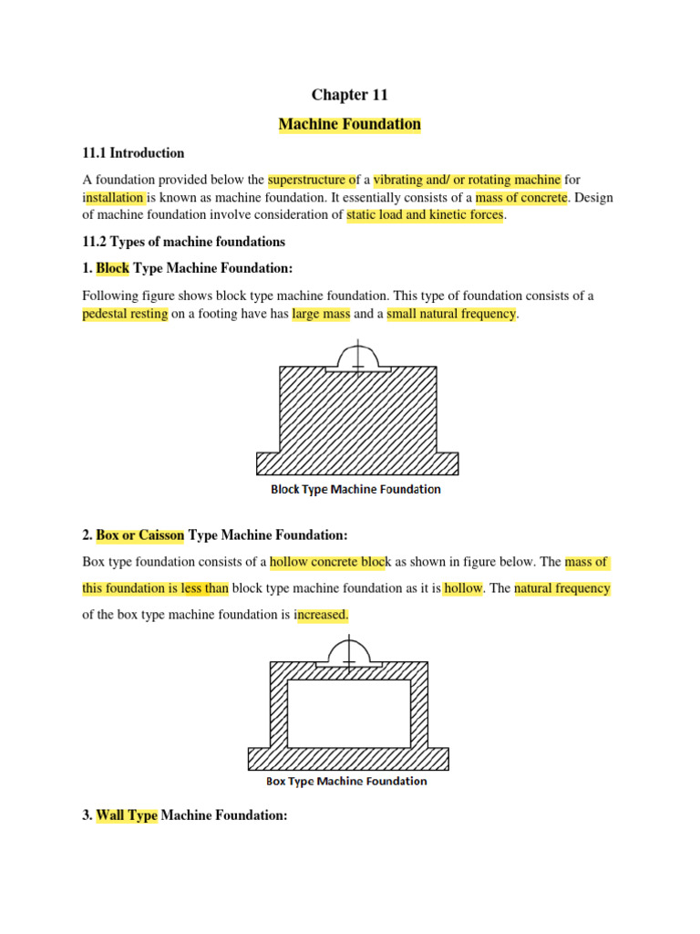 Types of Machine Foundations Explained | PDF