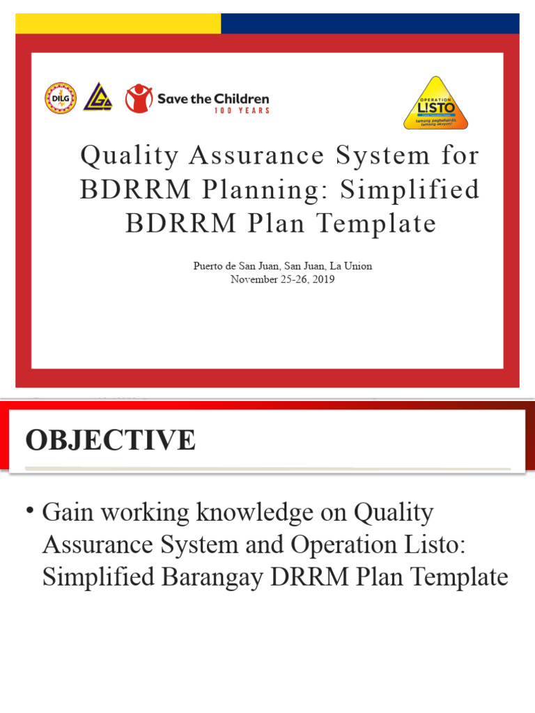 Topic 3 - QAS BDRRM Plan Template It's Parts and Content | PDF ...