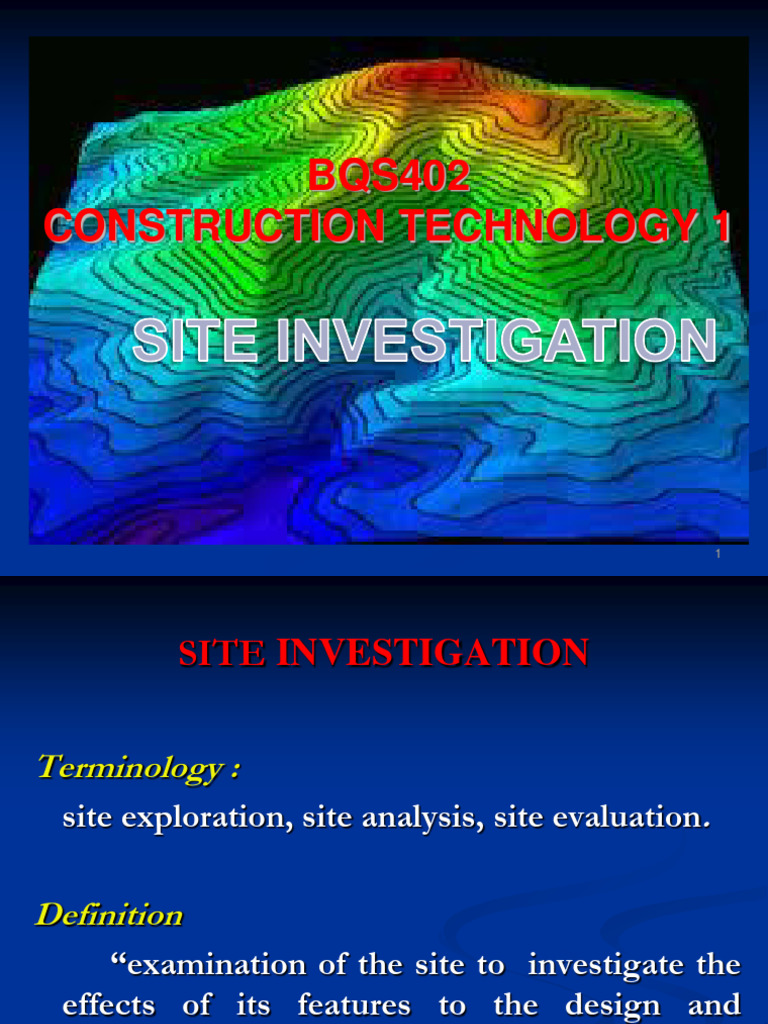Lec 3.1 Site Investigation | PDF | Earth Sciences | Civil Engineering
