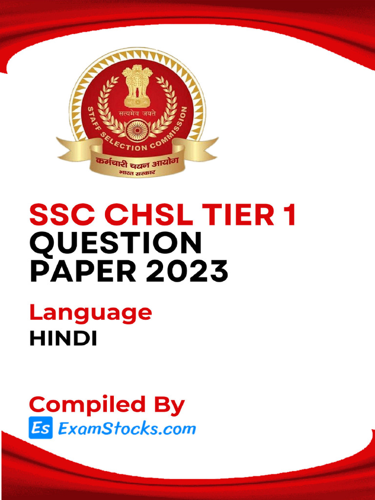 SSC CHSL 2023 Tier 1 Question Papers Hindi @exam - Stocks | PDF ...