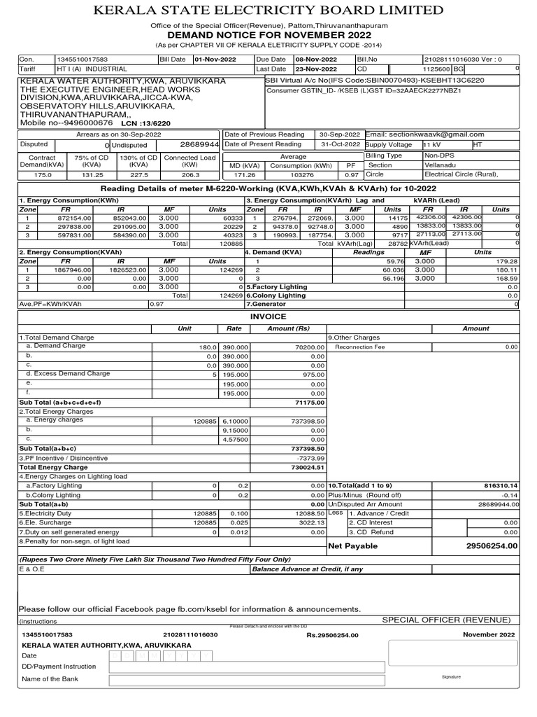 Bill Sample | PDF | Electric Power