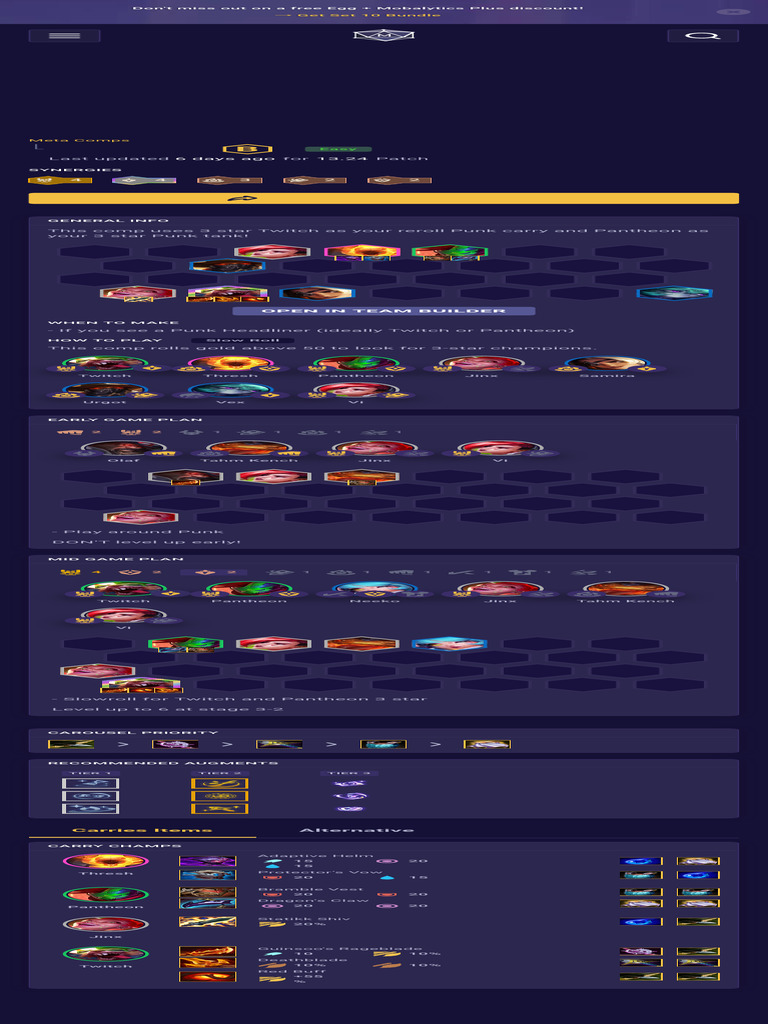 Punkrat - TFT Meta Comp Set 10 Guide - Mobalytics | PDF