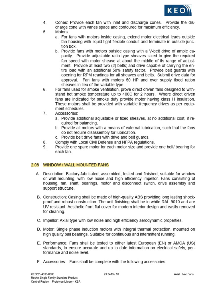 Wall Mounted Fan Specs | PDF | Duct (Flow) | Manufactured Goods