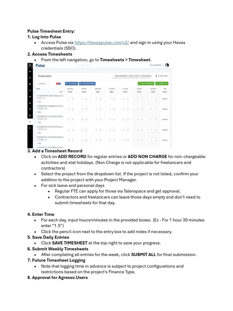 Pulse Timesheet Entry V1.0 | PDF | Computing | Software