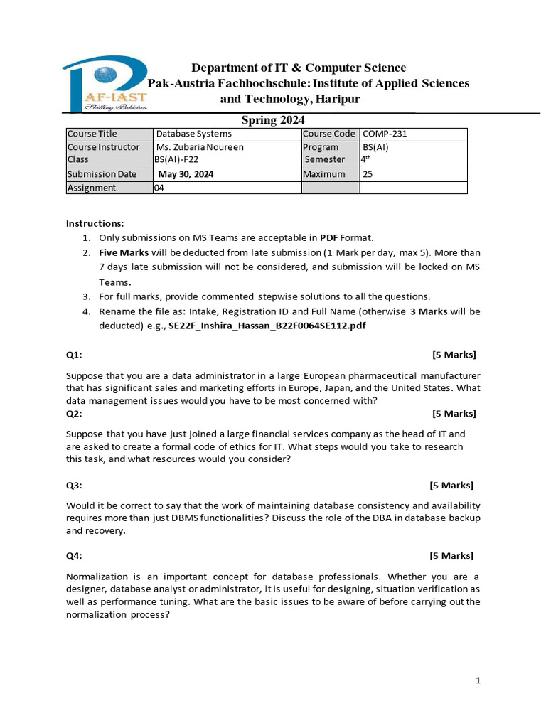 Assignment_4 | PDF | Databases | Data