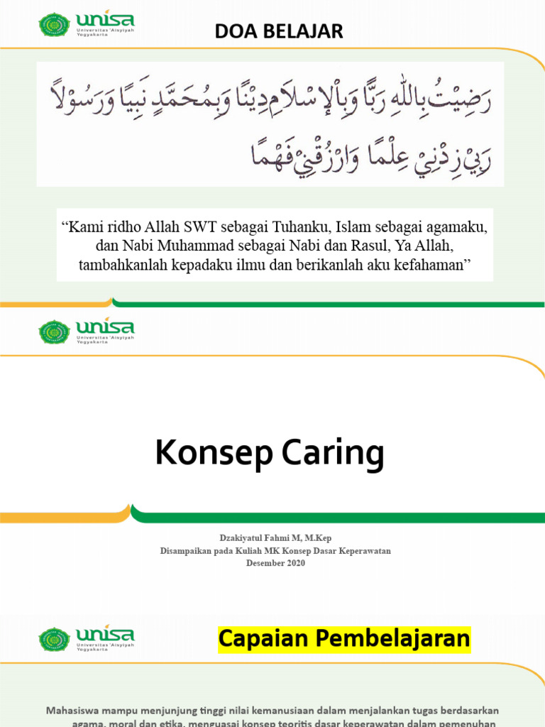 Materi KDK - KONSEP CARING | PDF | Karier & Perkembangan | Pengembangan Diri
