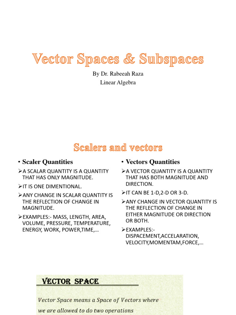 Vector Space | PDF | Vector Space | Linear Subspace