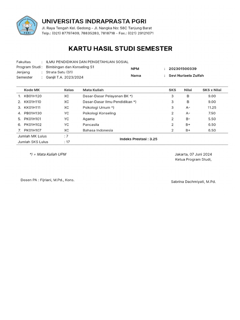 Cetak KHS-202301500339 | PDF