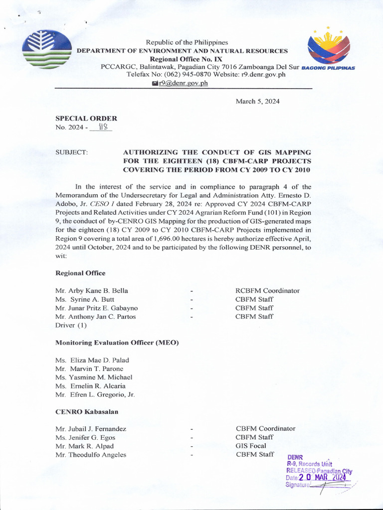 RSO-NO.-2024-118-CONDUCT-OF-GIS-MAPPING | PDF