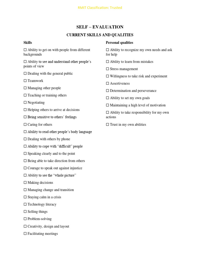 Personal Skills and Qualities | PDF | Career & Growth | Self-Improvement