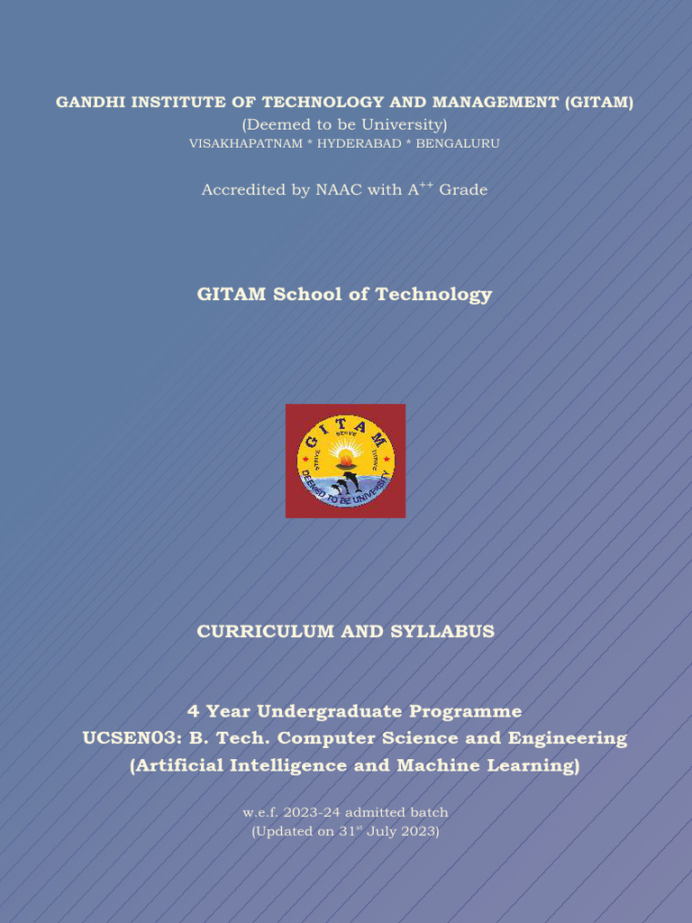 Btech Cse Aiml 2023 240 Pdf Engineering Mathematics 