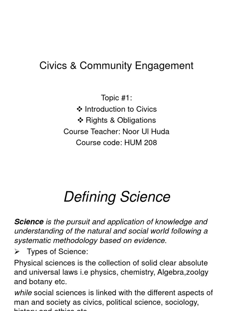 Chapter One Civics | PDF | Rights | Science