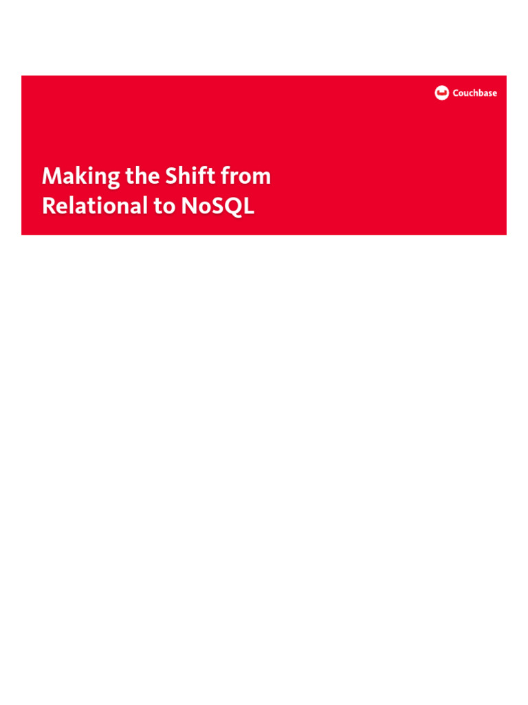 Making The Shift From Relational To Nosql Pdf No Sql Databases